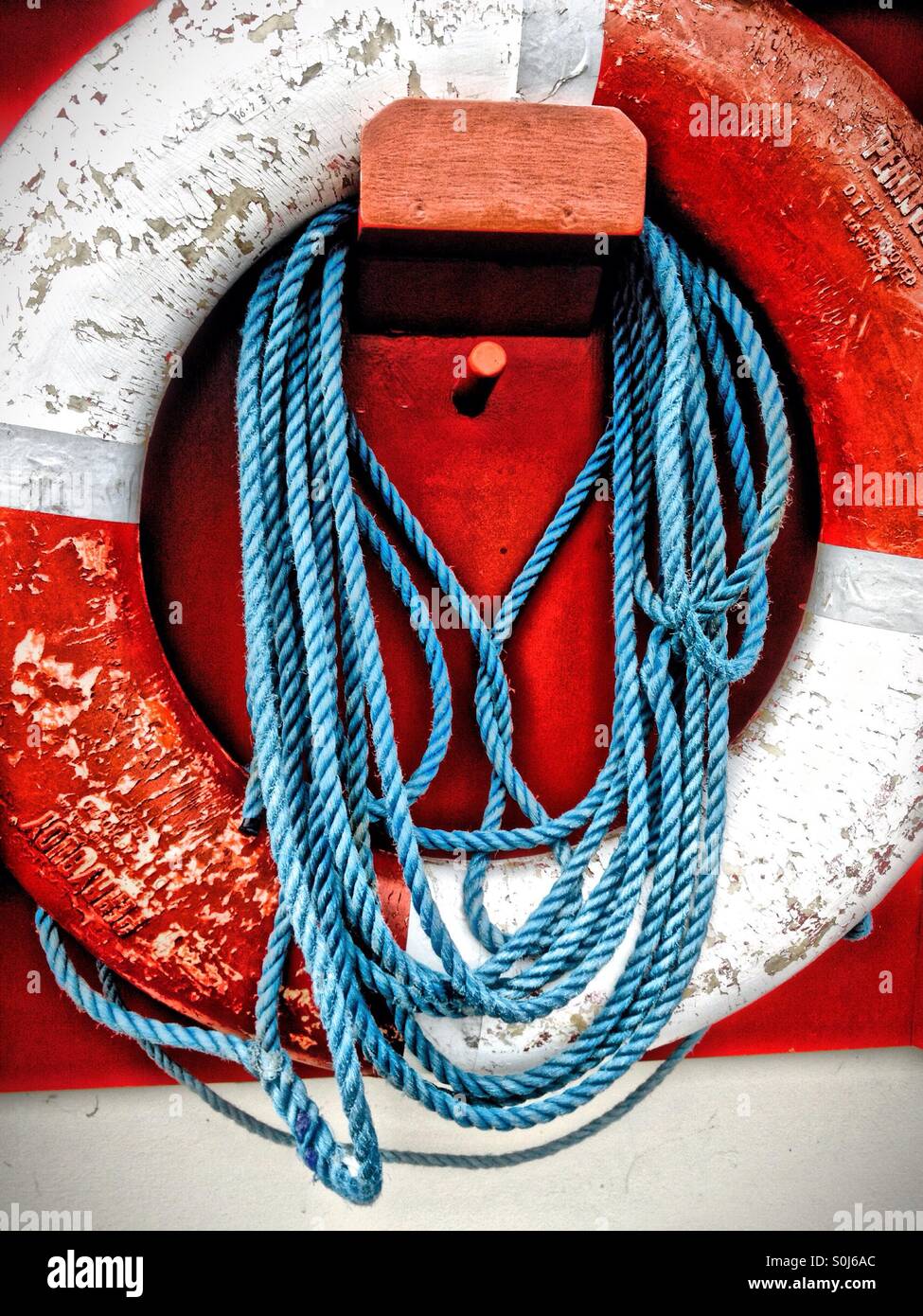 Life buoy at the coast Stock Photo - Alamy