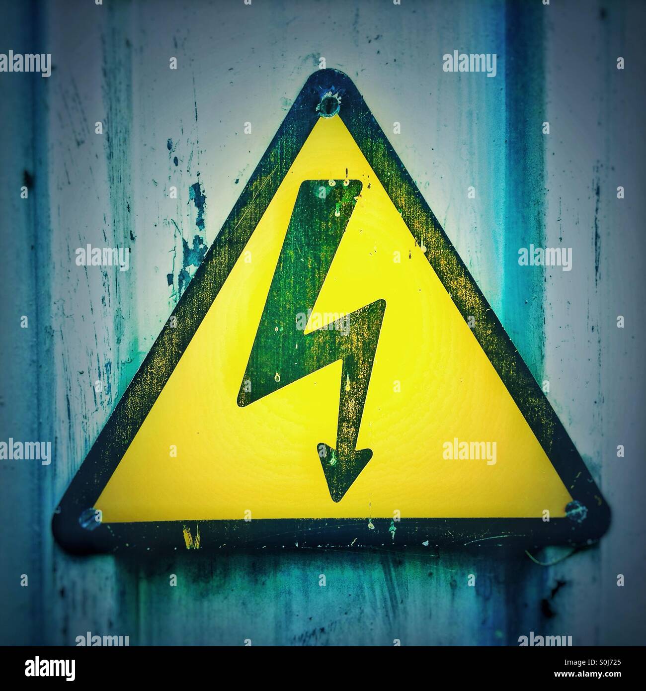 Warning tension danger sign Stock Photo - Alamy