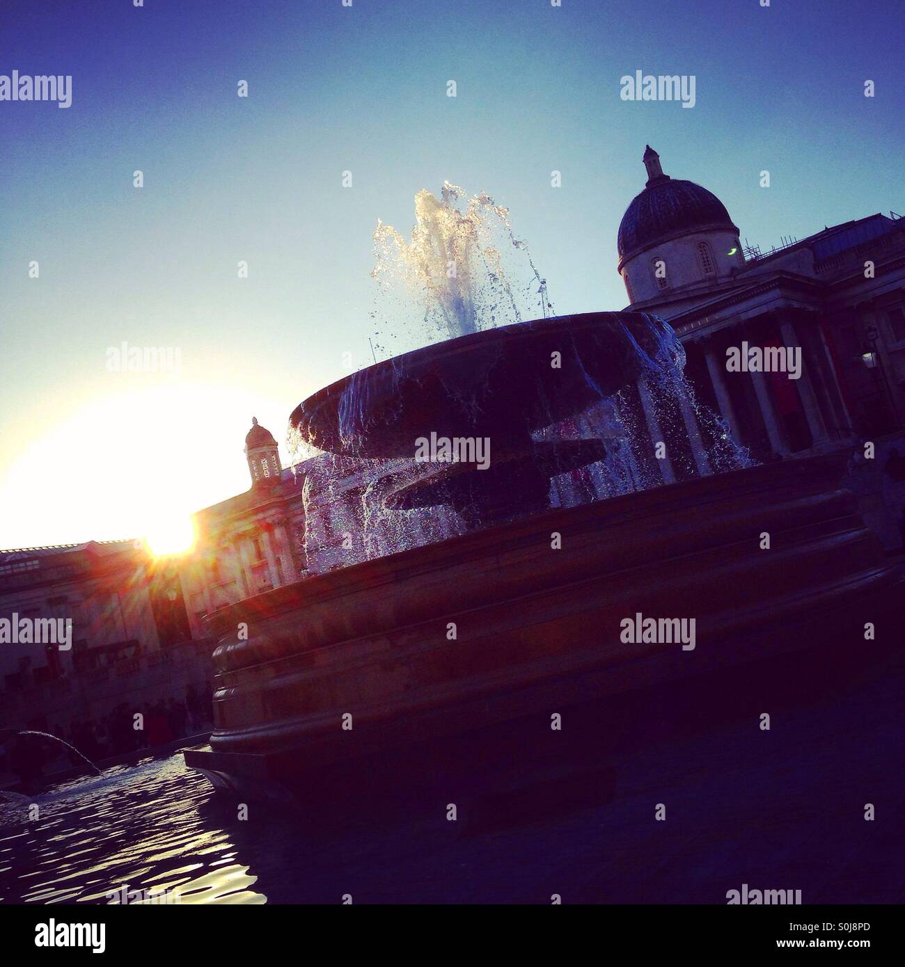 Trafalgar Square Sunset Stock Photo - Alamy