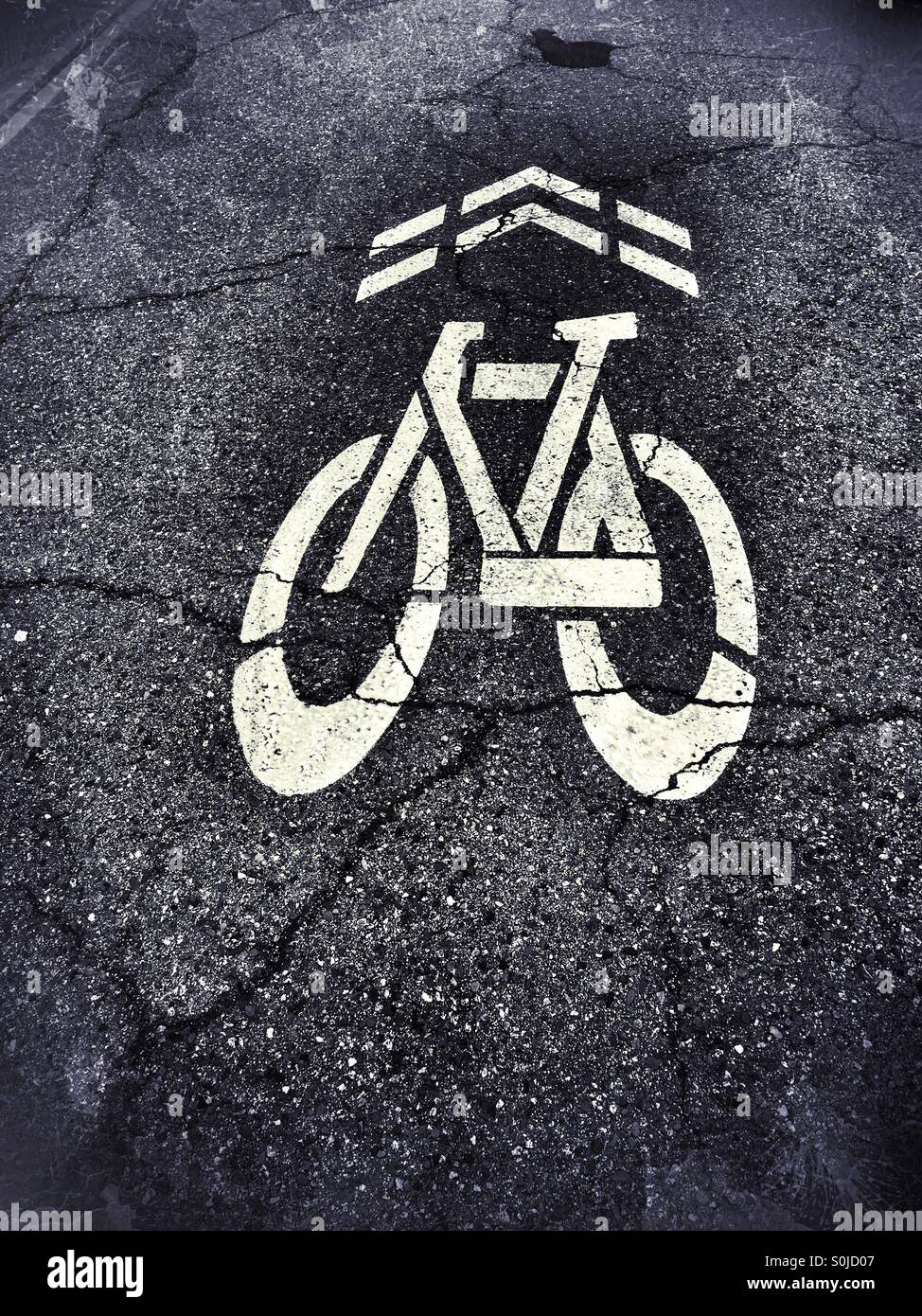 Bicycle path sign Stock Photo - Alamy