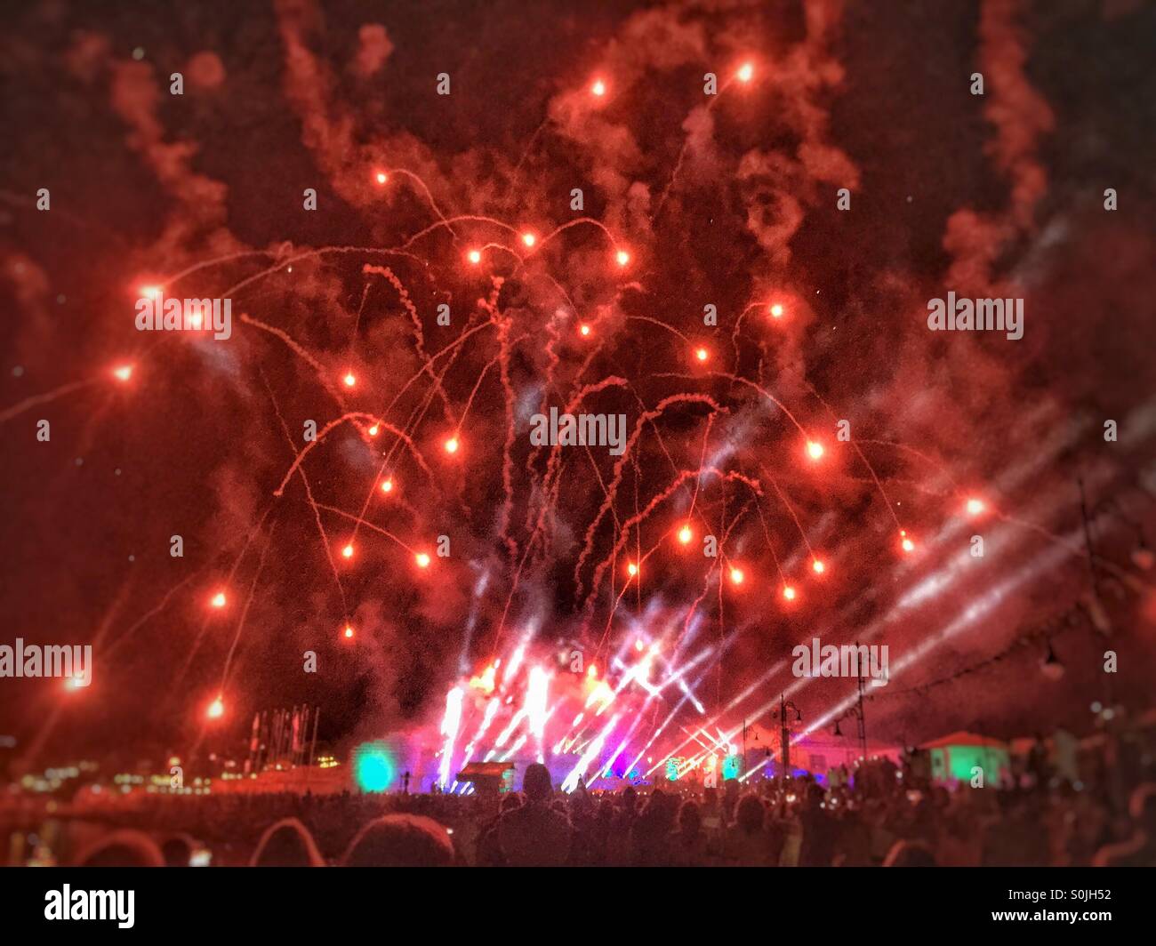 Fireworks after concert Stock Photo - Alamy
