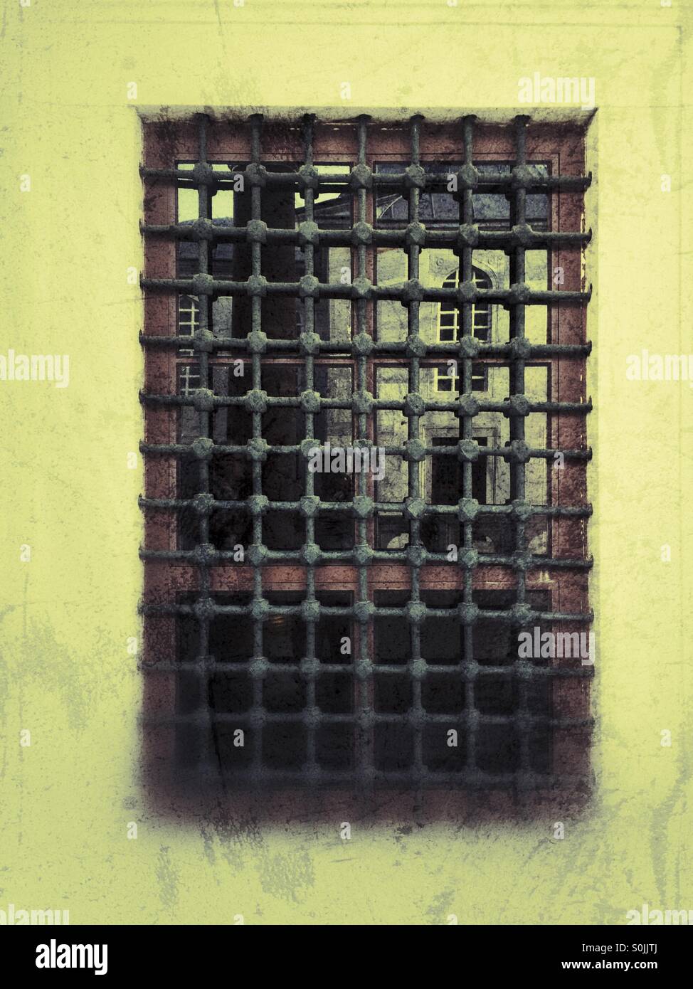Iron bared window Osman design Stock Photo - Alamy