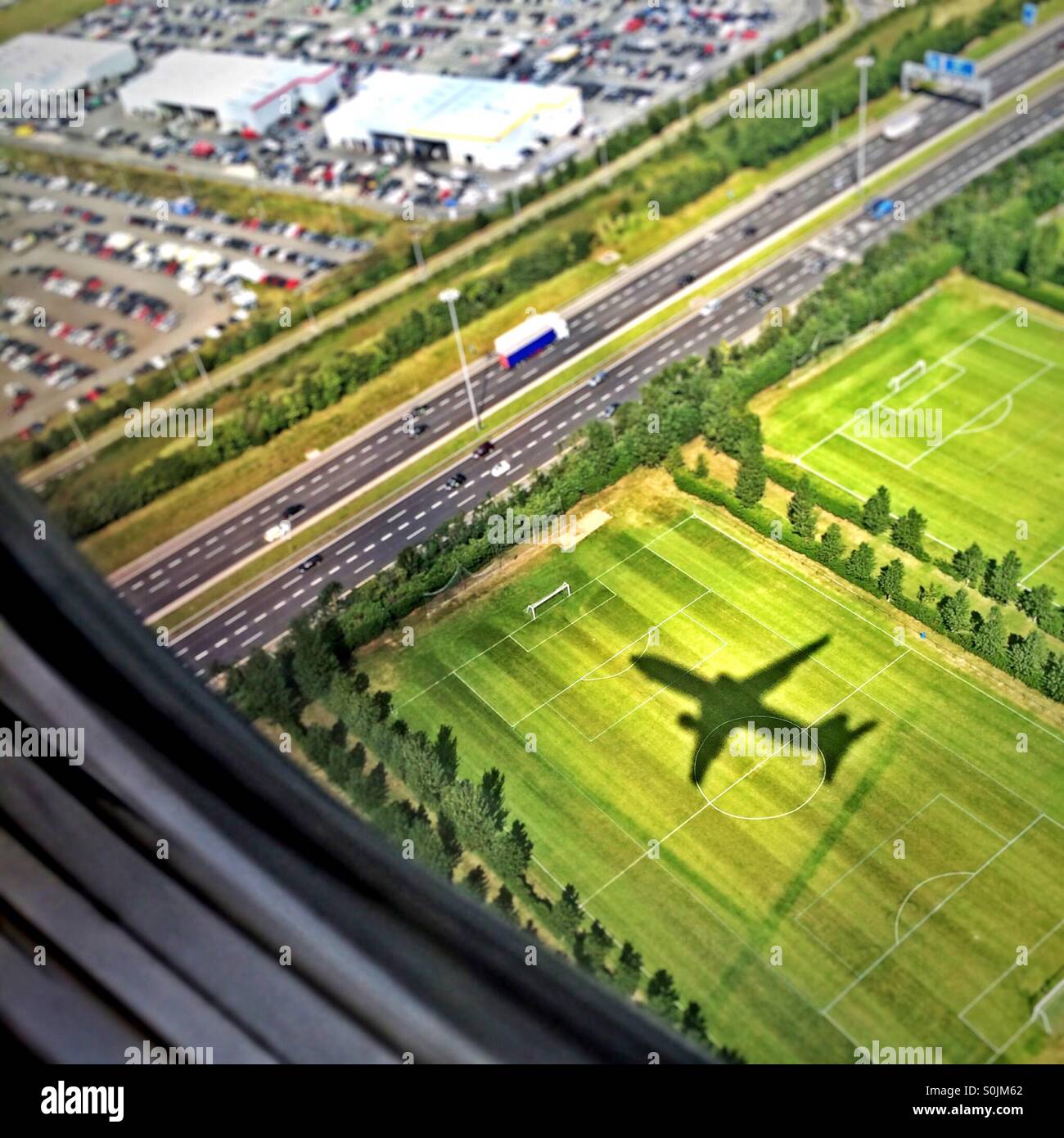 Airplane on football field seen hi-res stock photography and images - Alamy
