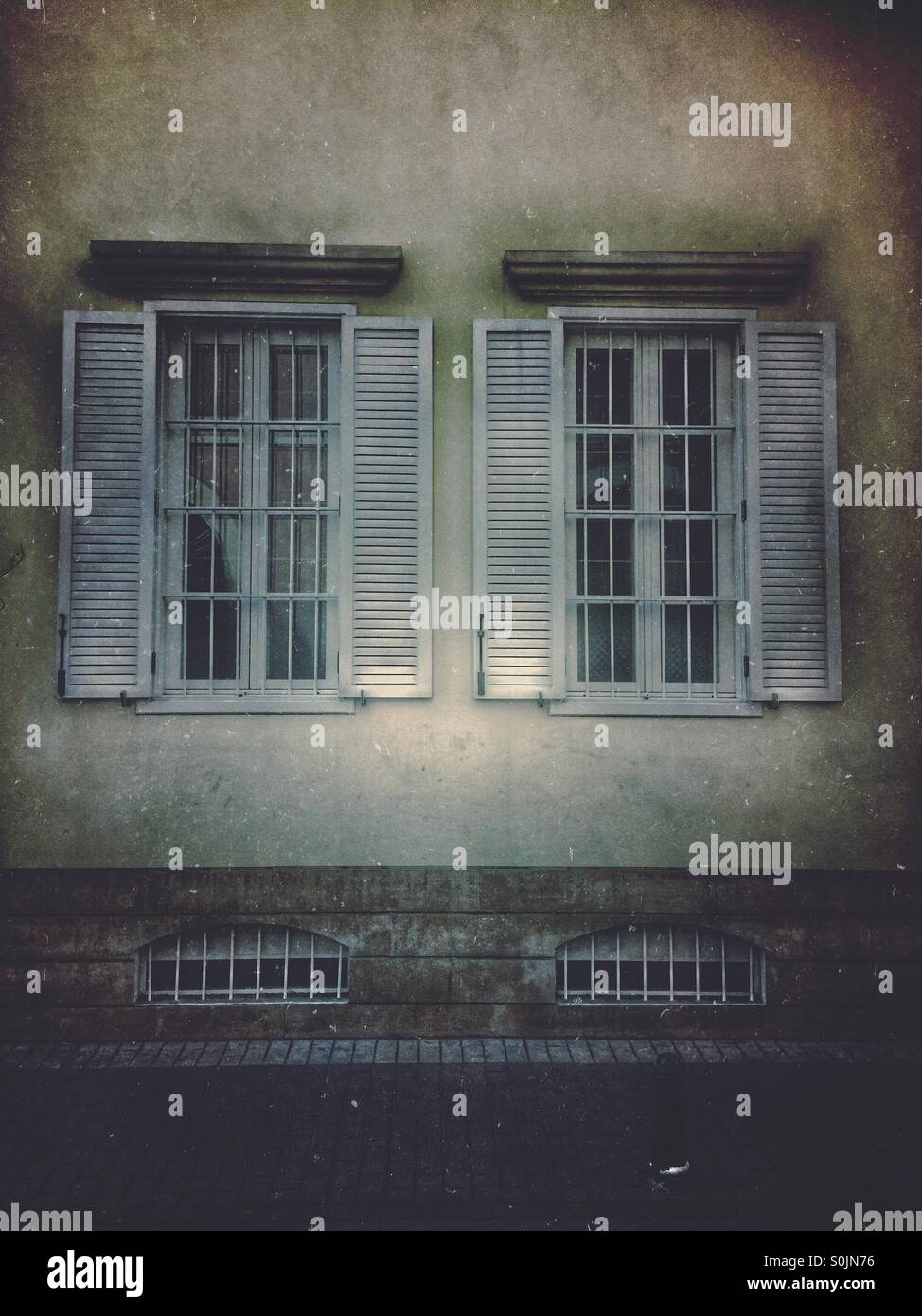Two windows with shutters hi-res stock photography and images - Alamy