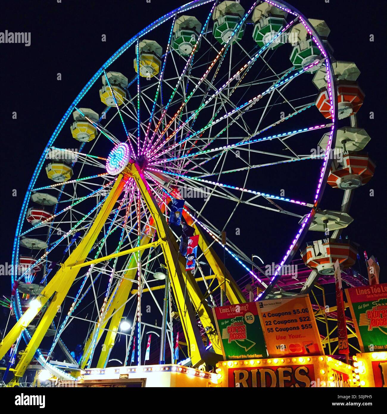 Carnival Ferris Wheels At Night