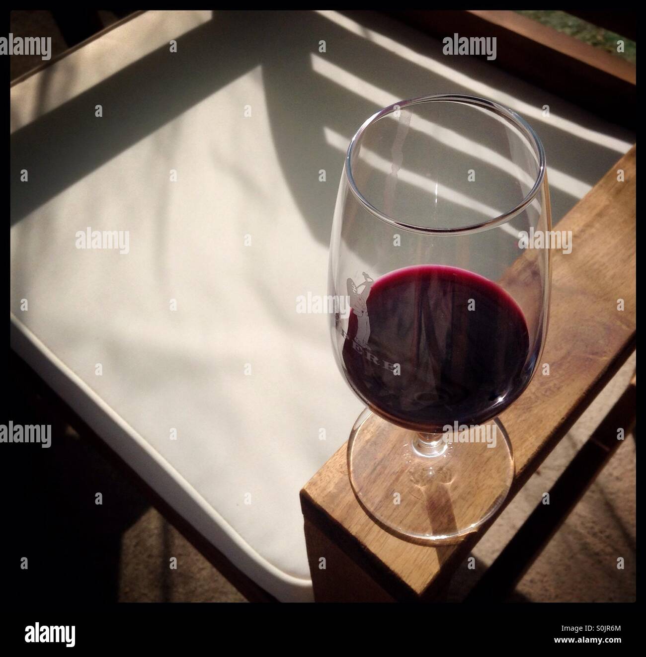 A sample of Syrah red wine [straight after fermentation has completed ...