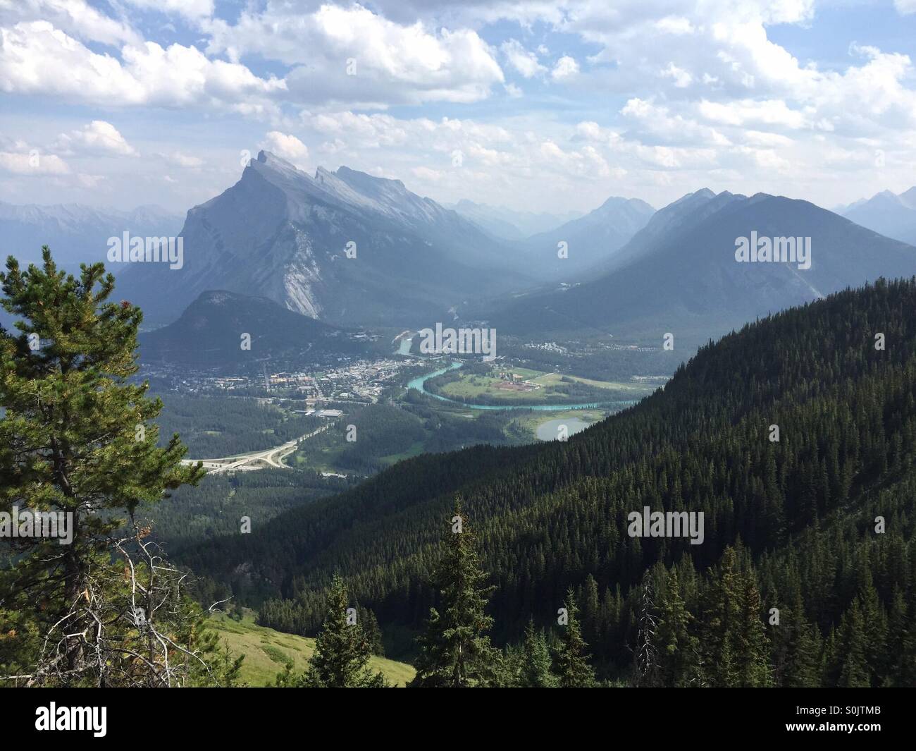 View of the village of Banff from Mt Norquay Stock Photo - Alamy