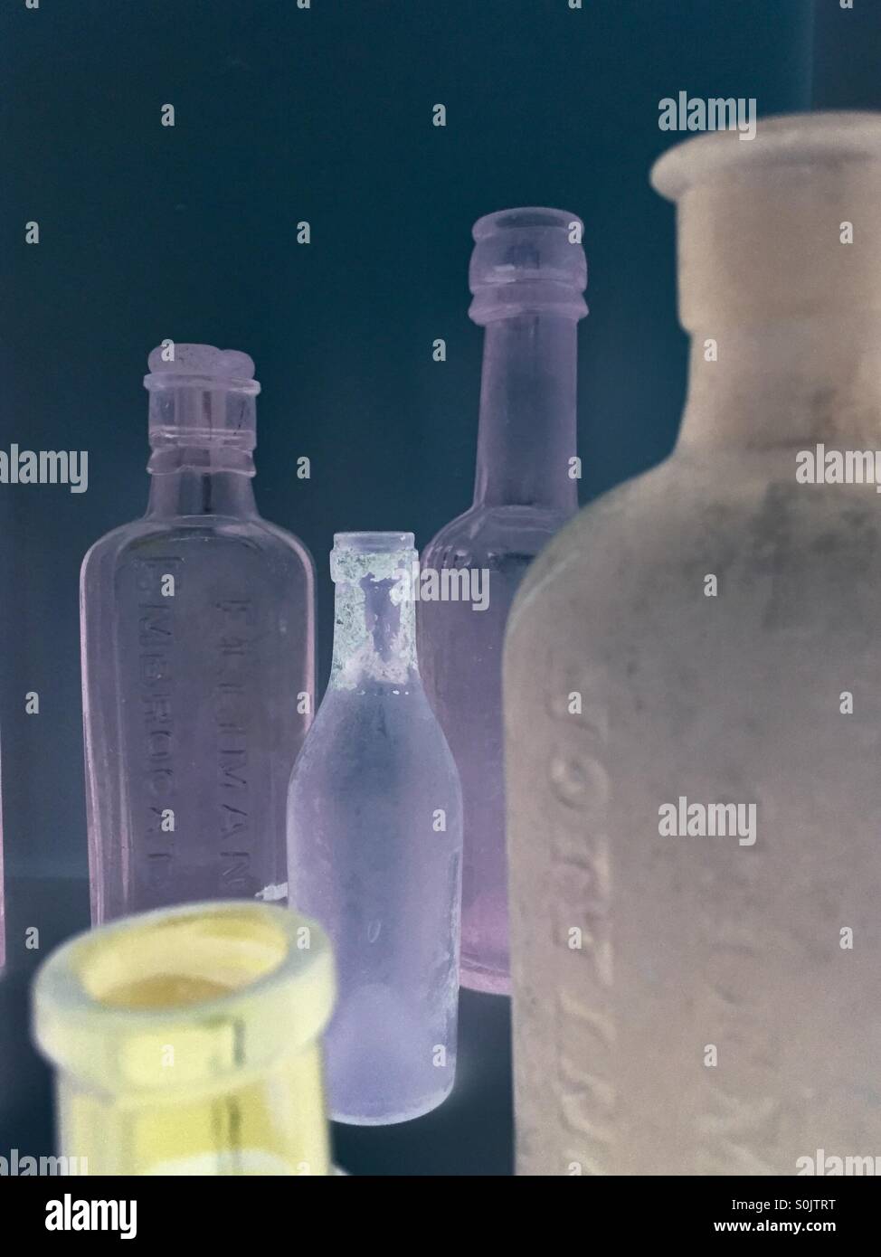 A collection of glass bottles Stock Photo - Alamy