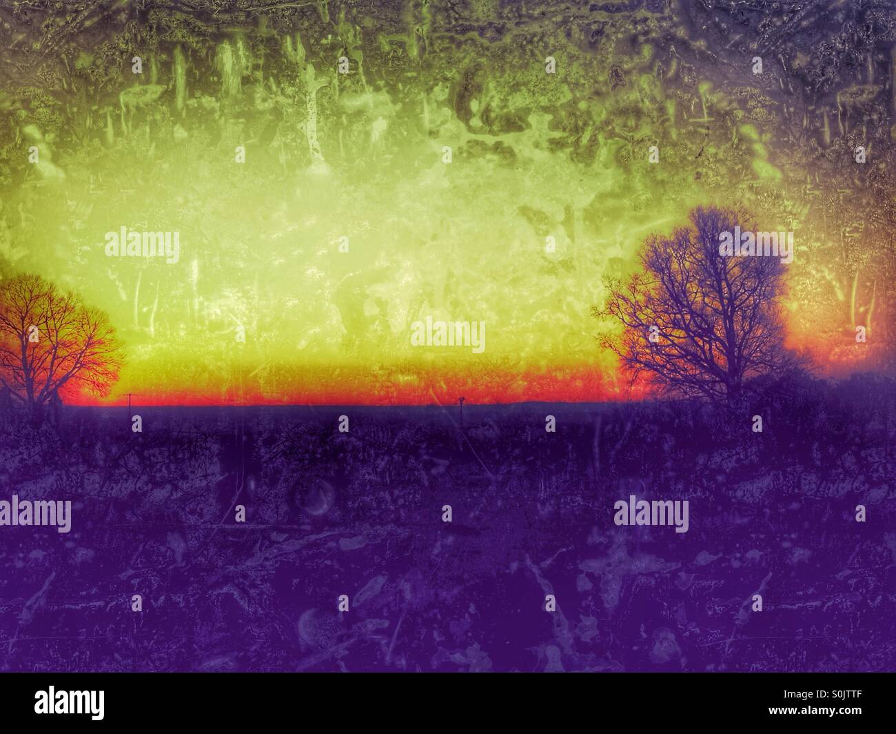 Sunset in the nature Stock Photo - Alamy