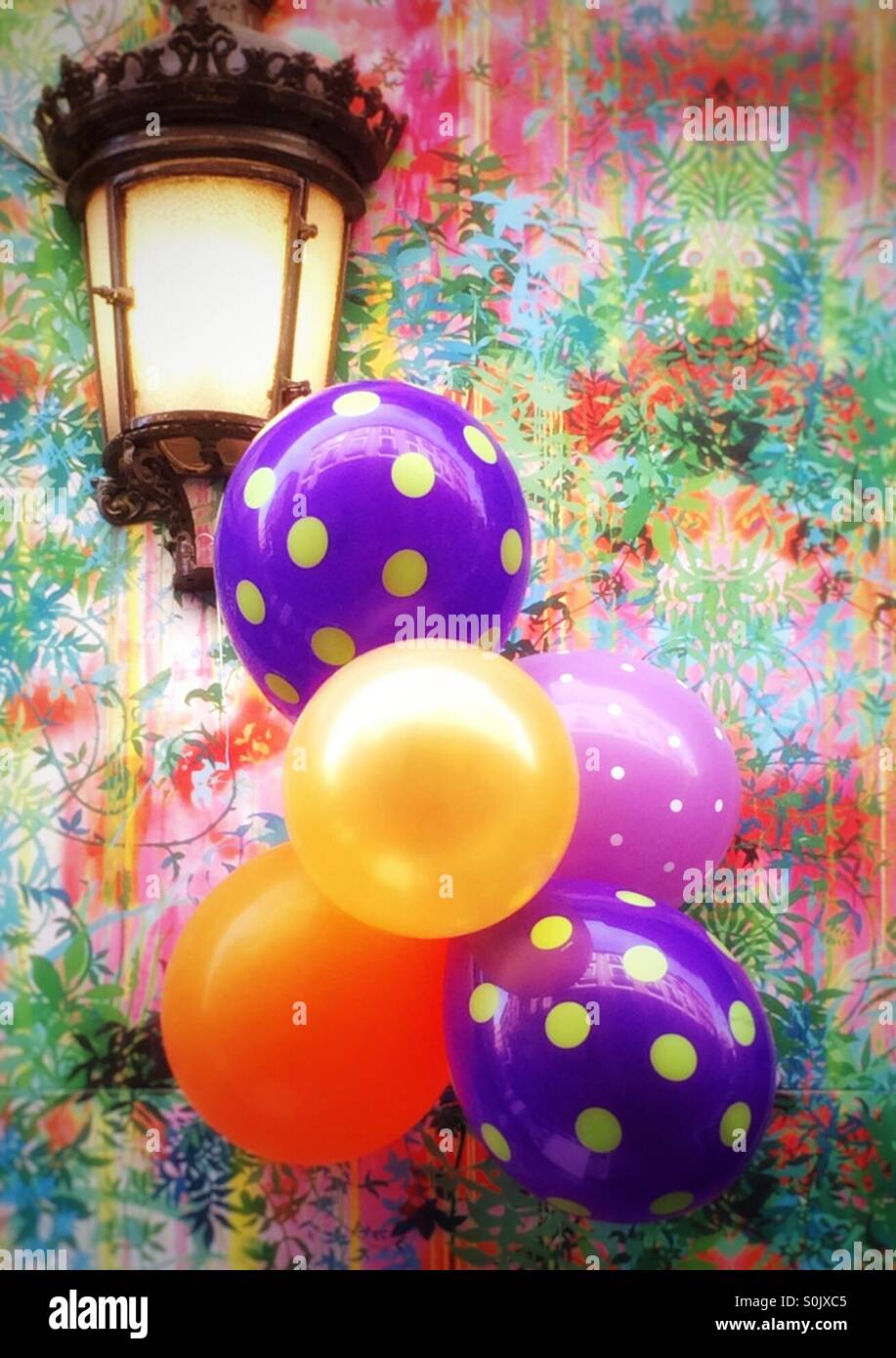 Lamp and balloons Stock Photo - Alamy