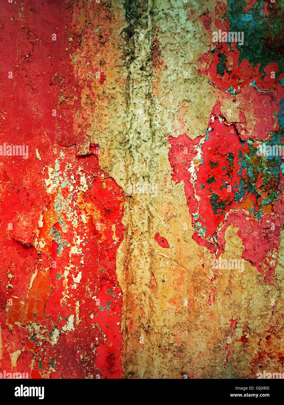 Brightly painted rough textured wall Stock Photo - Alamy