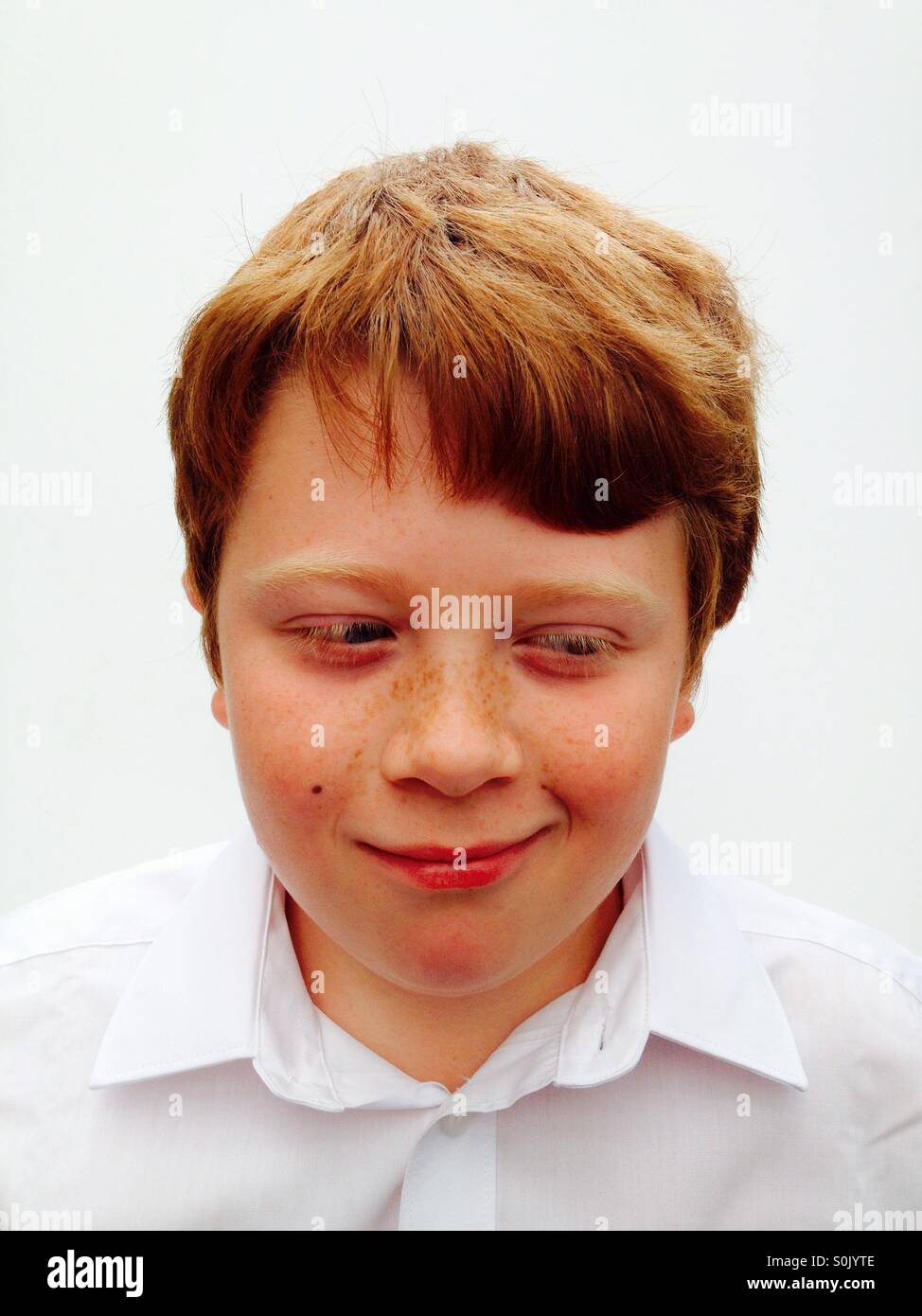 10-year old ginger haired boy Stock Photo - Alamy