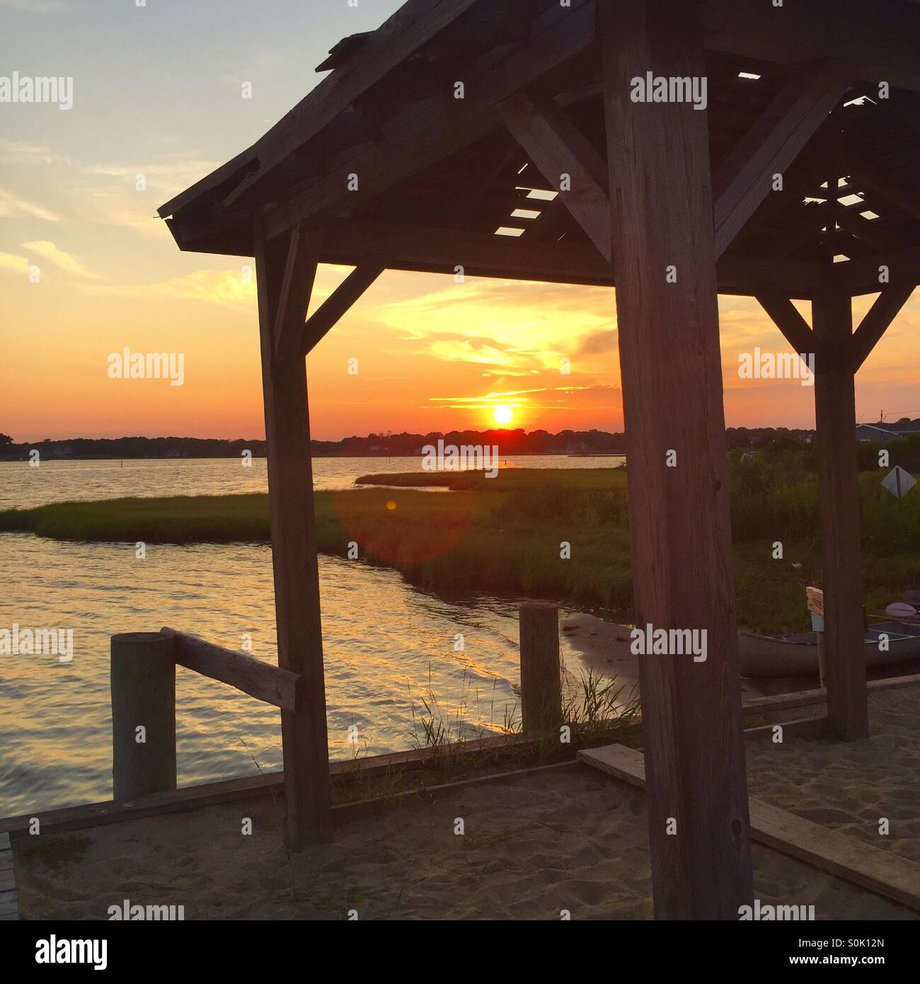 Sunset and Gazebo Stock Photo - Alamy