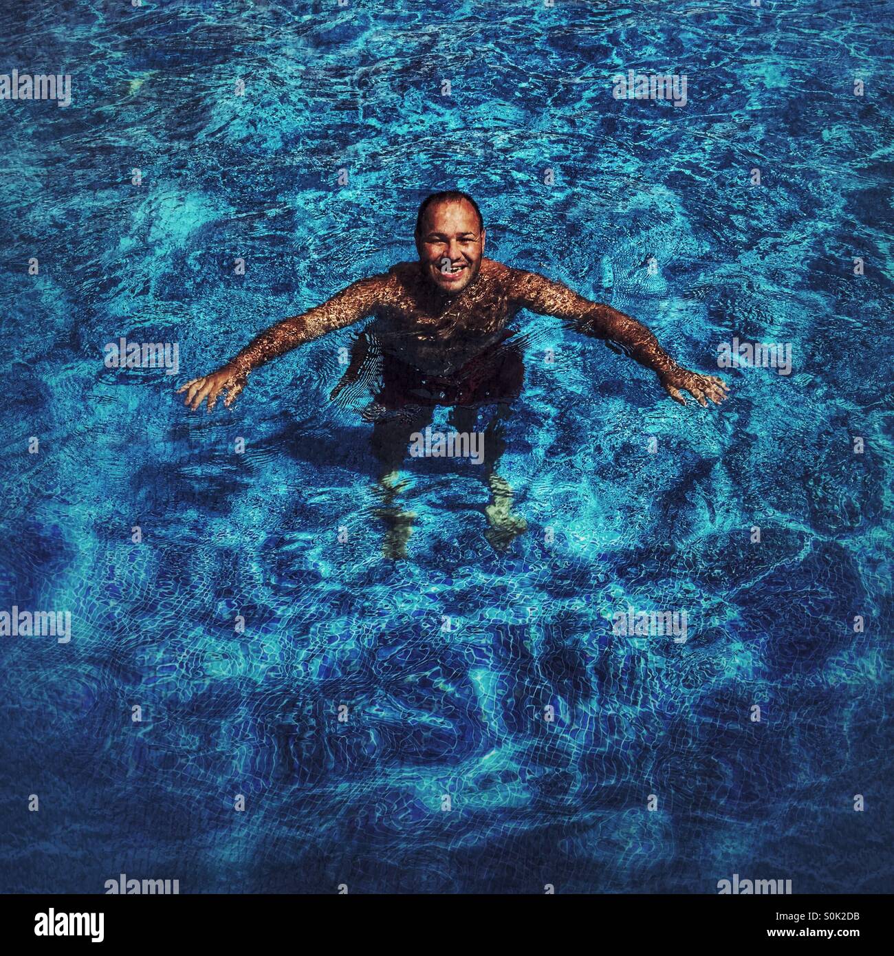 Pool smiling man hi-res stock photography and images - Alamy