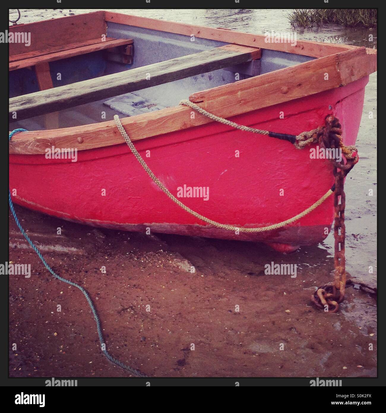 Red Fishing Boat Stock Photo - Alamy