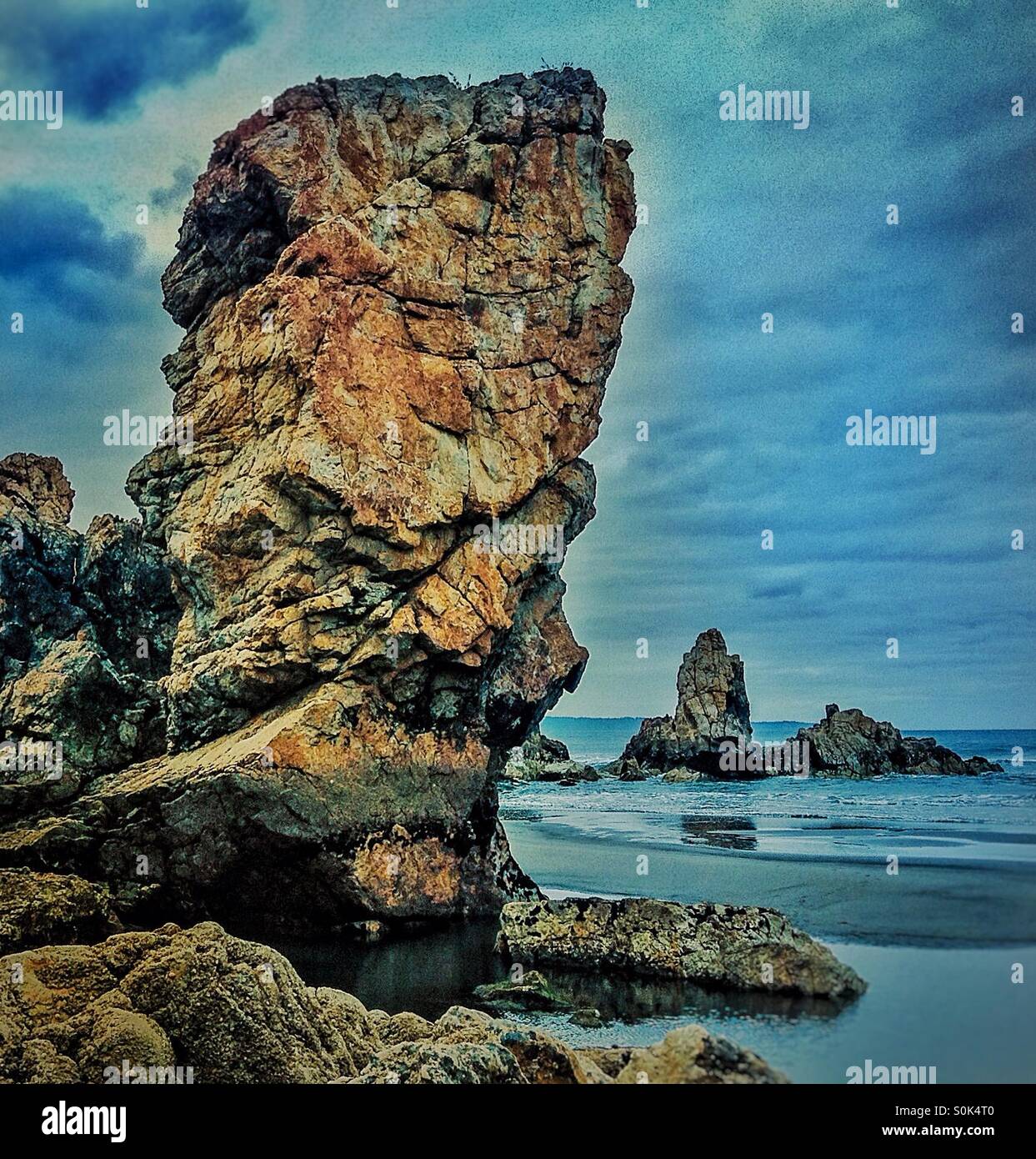 Rocks on the beach in Bayas, Asturias, Spain, Europe Stock Photo - Alamy