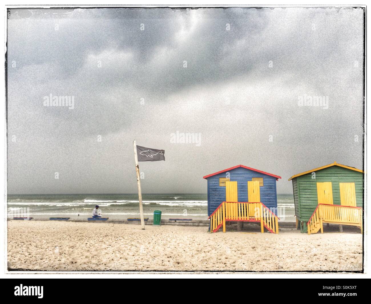 Shark warning flag hi-res stock photography and images - Alamy