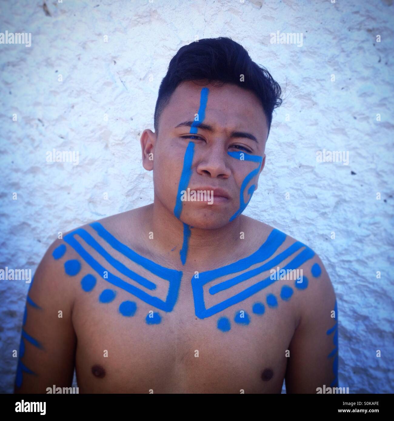 Mayan ball player from Belice at the opening ceremony of the first ¨Pok ...