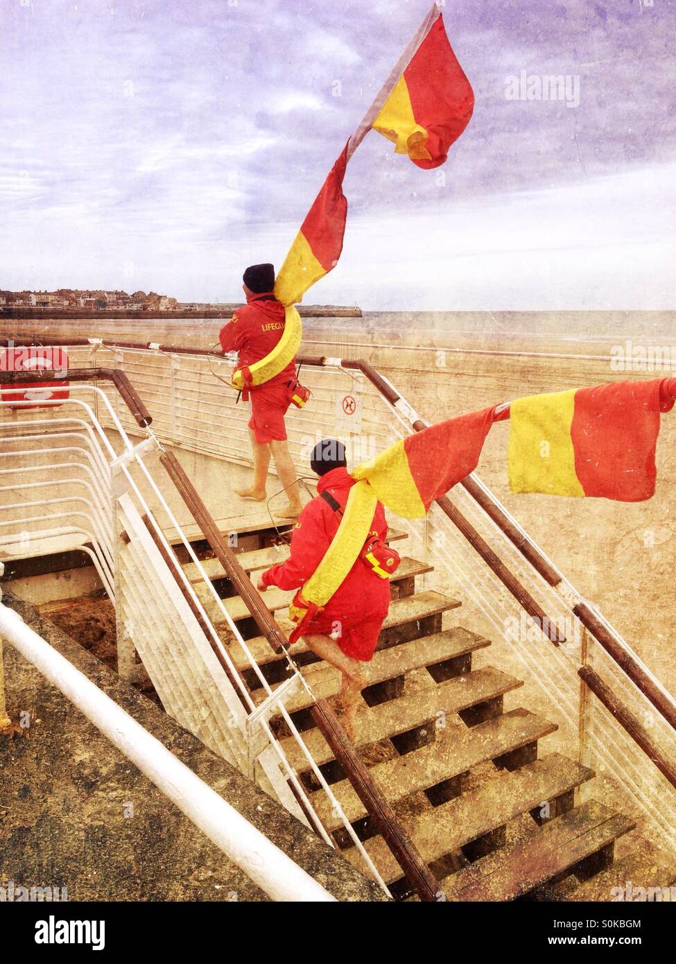 Lifeguards flags hi-res stock photography and images - Alamy