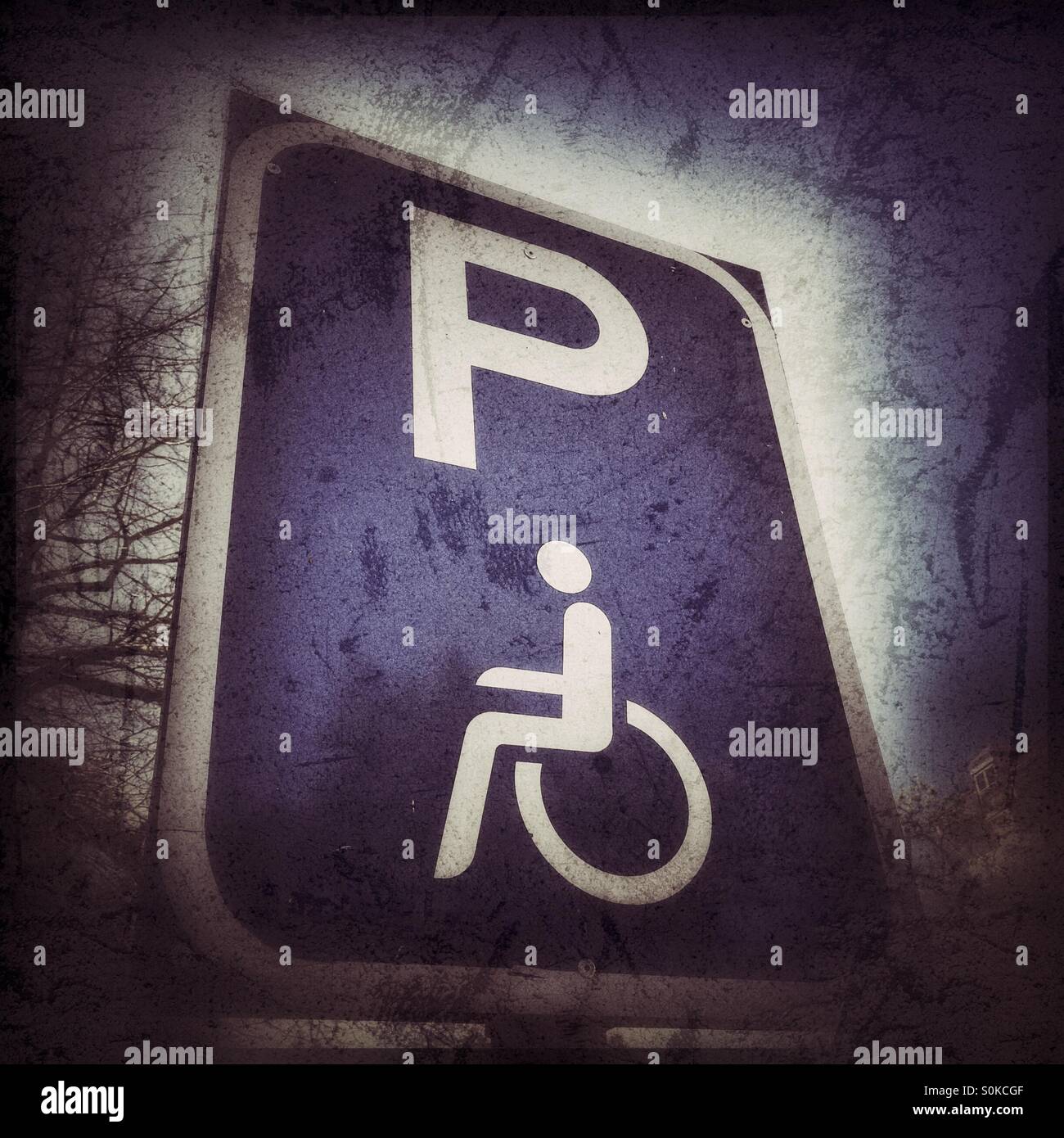 Disabled parking sign Stock Photo - Alamy