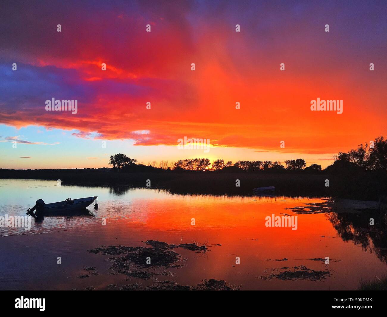 Sunset at Stanpit marsh Stock Photo - Alamy