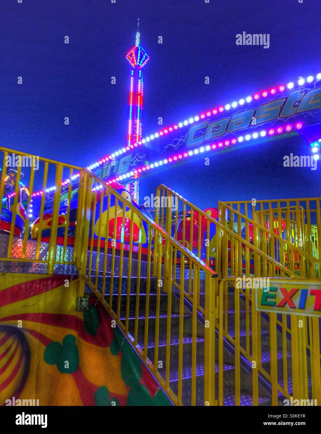 Neon lights fun fair hi-res stock photography and images - Alamy