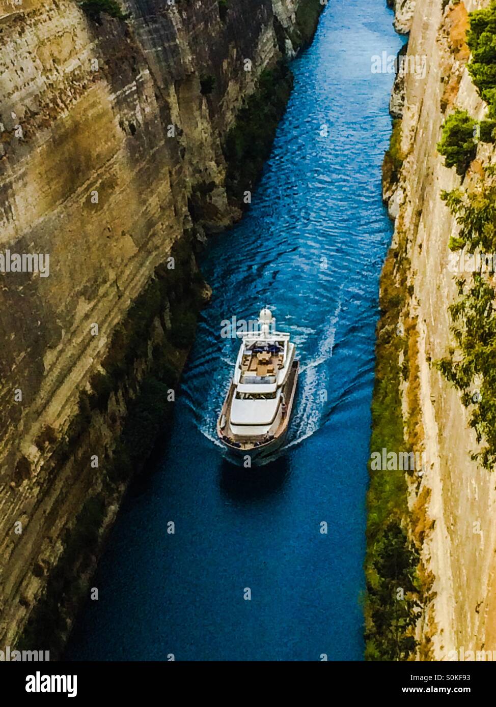 Corinth canal boat hi-res stock photography and images - Alamy