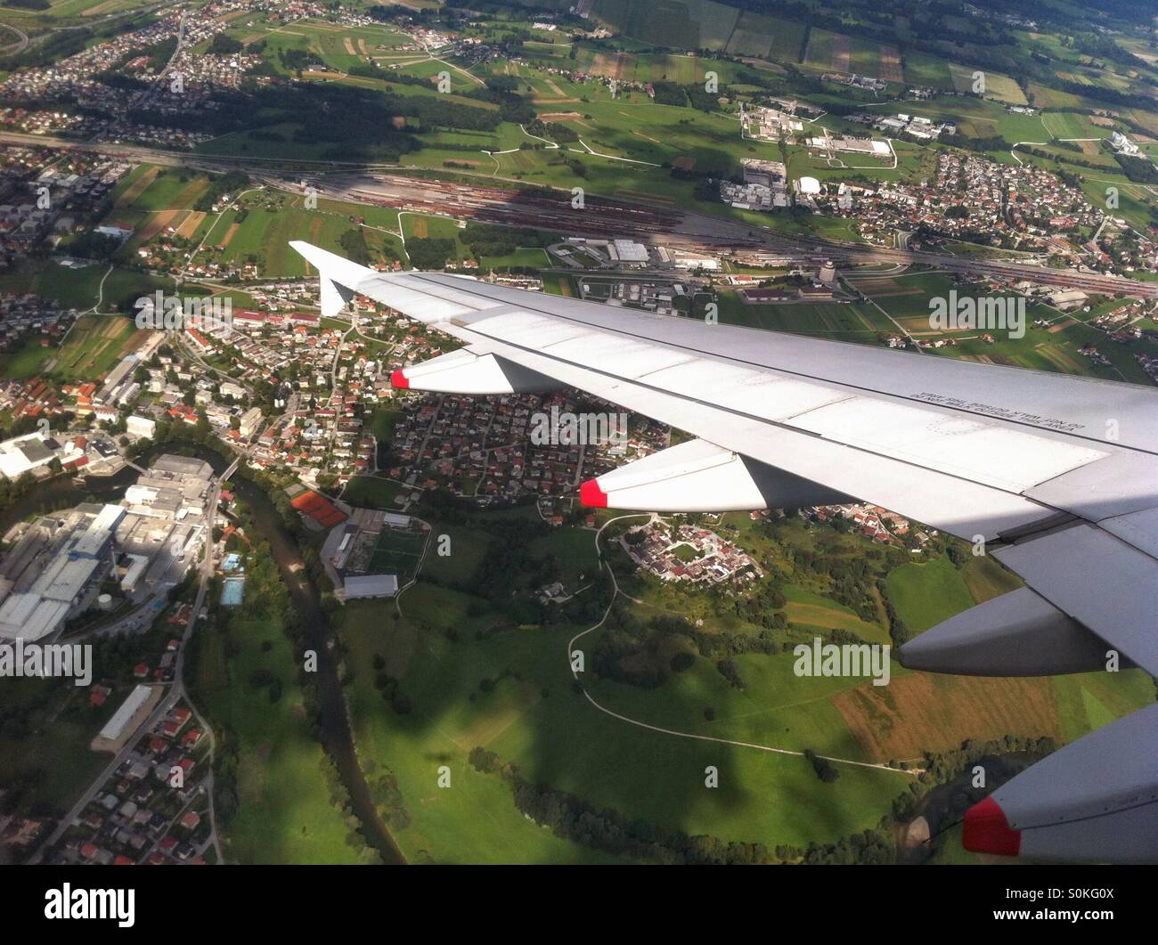 Airplane window view Stock Photo - Alamy