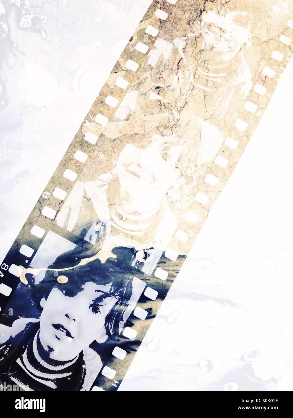 Image of child on a negative film strip with art effect overlay Stock ...