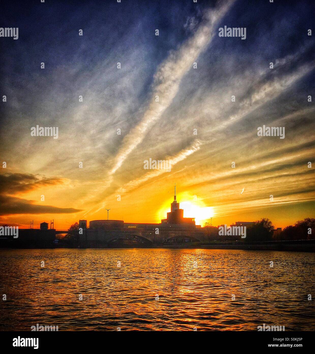 Sunset over a museum Stock Photo - Alamy