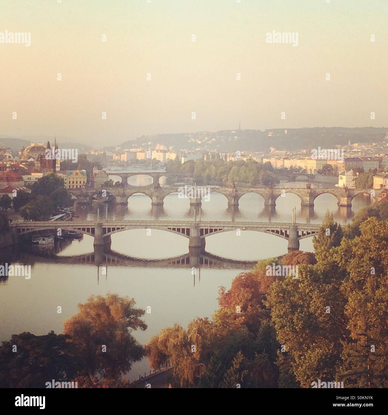 Bridges over the vltava river in prague hi-res stock photography and ...
