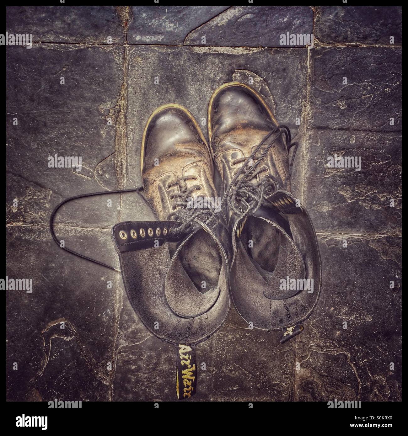 Dusty Doc Martens boots Stock Photo - Alamy
