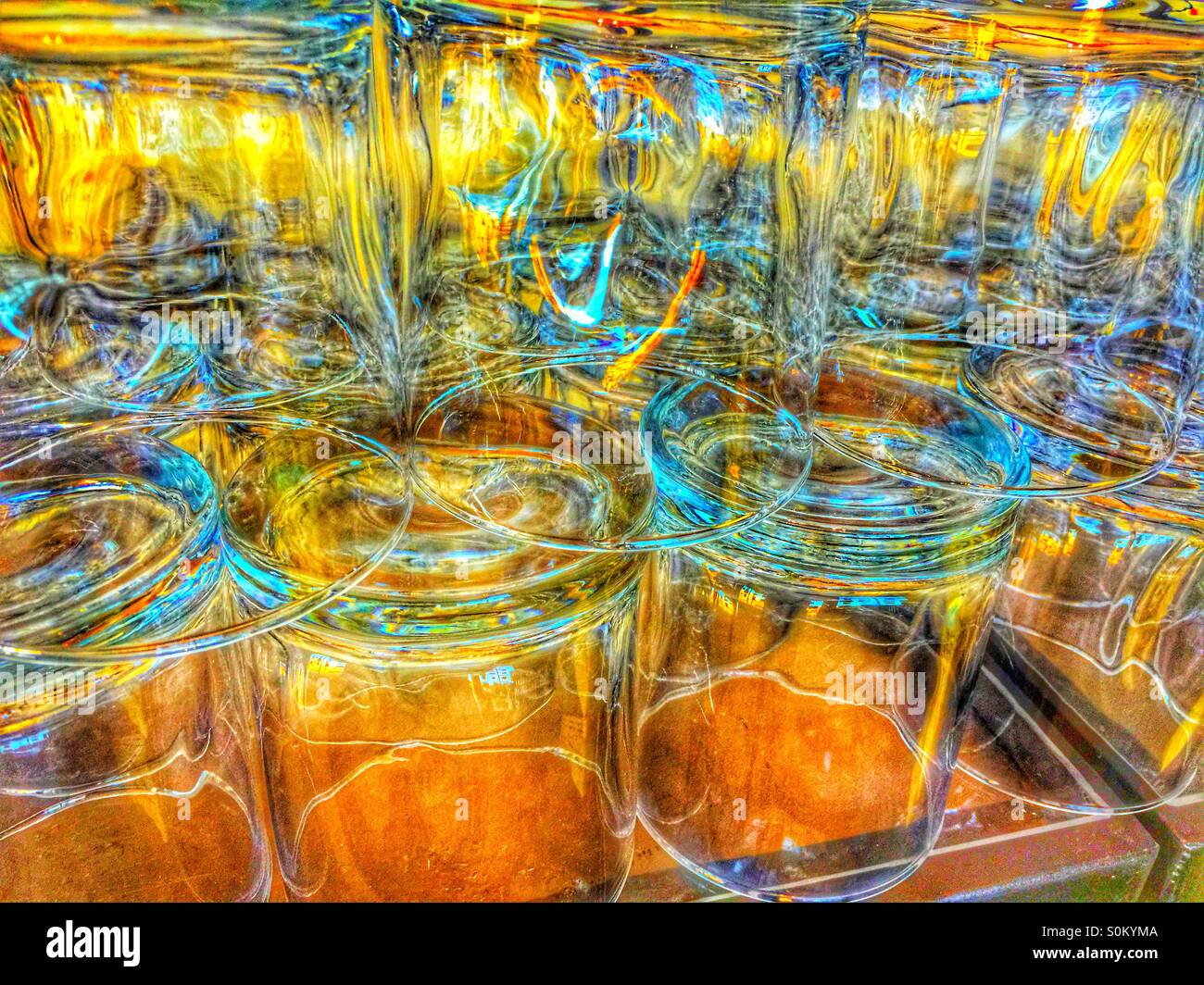 Stack of glasses Stock Photo - Alamy