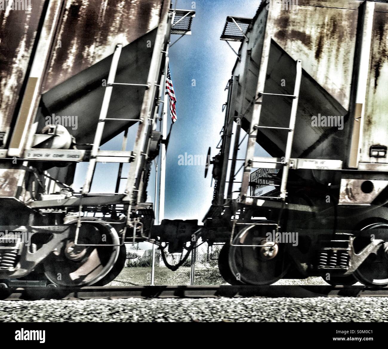 Two boxcars hi-res stock photography and images - Alamy