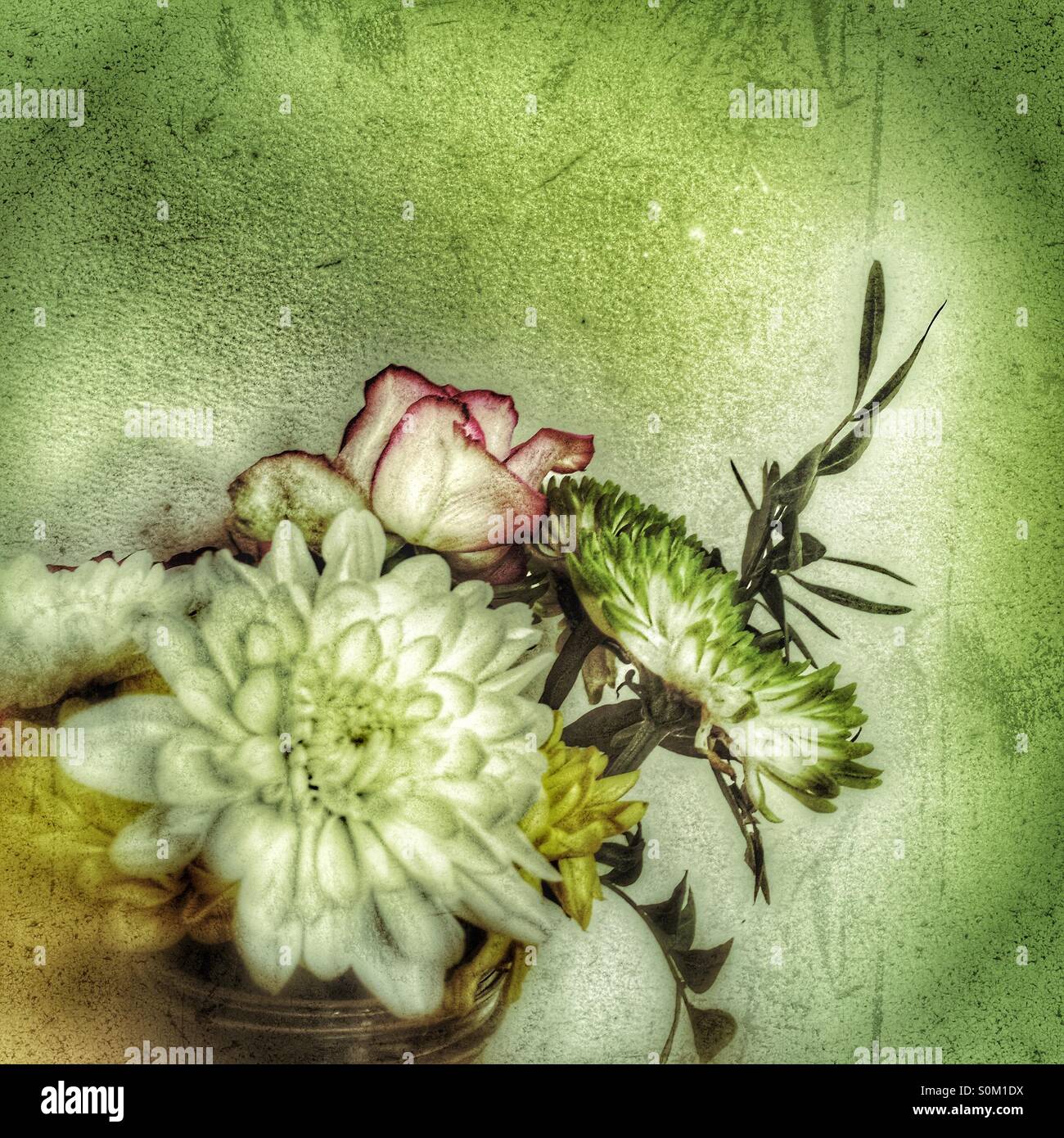 Flower vase, distressed background Stock Photo - Alamy