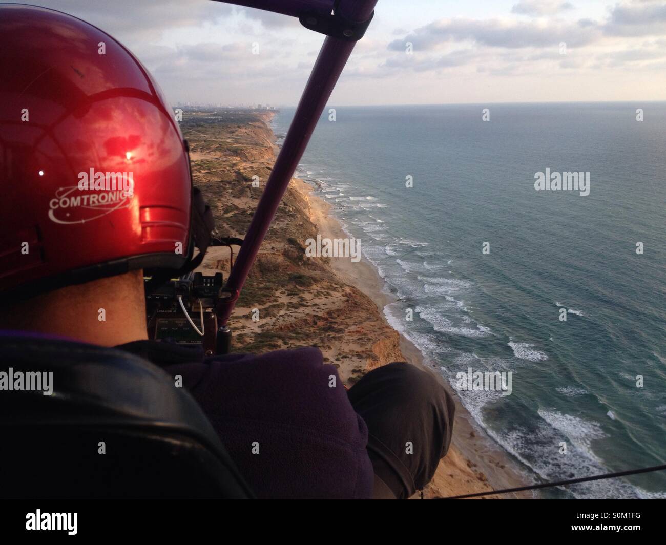 Paragliding over sea cliffs. Israel Stock Photo - Alamy