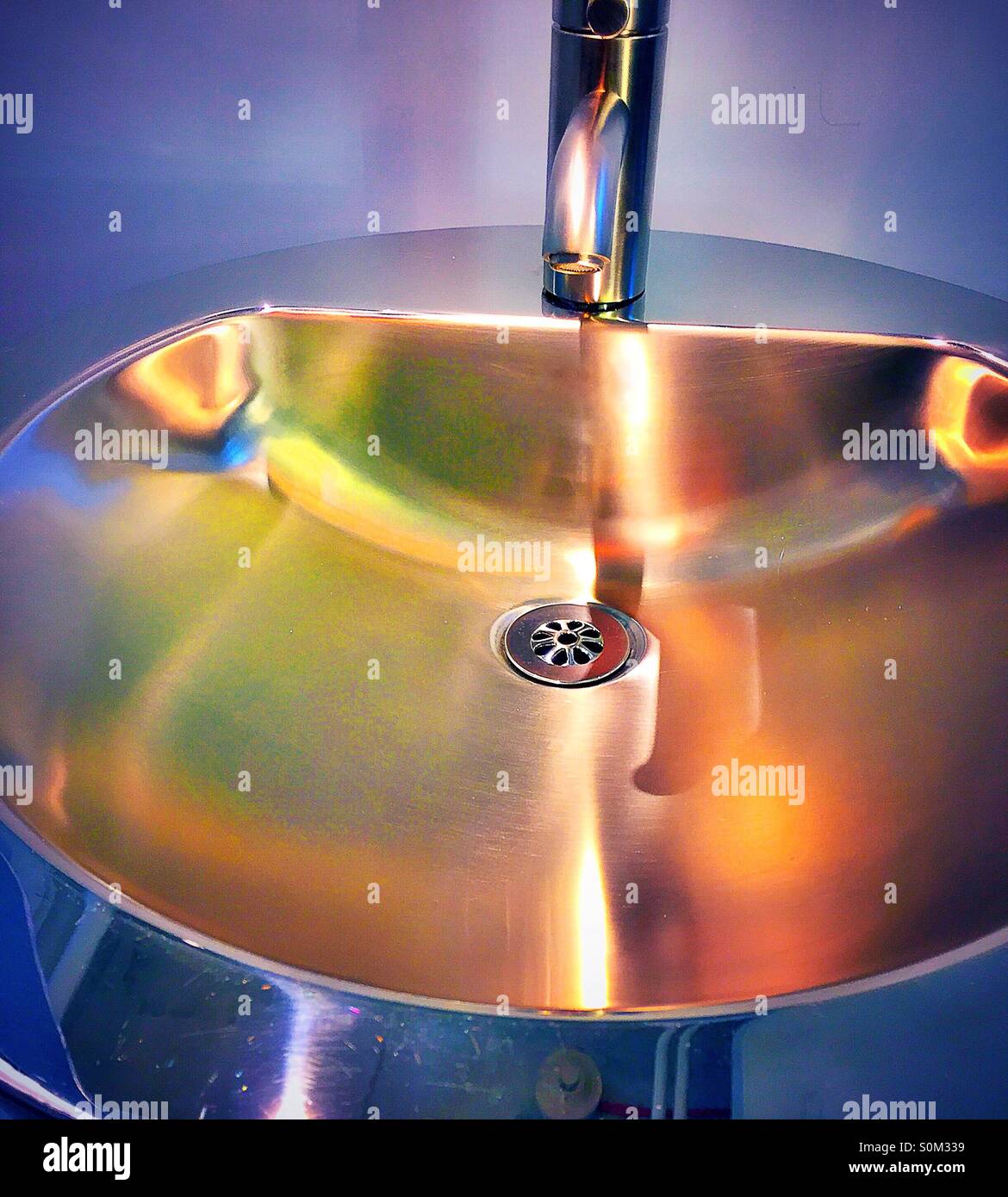 Stainless steel sink on display in fixtures show room Stock Photo - Alamy