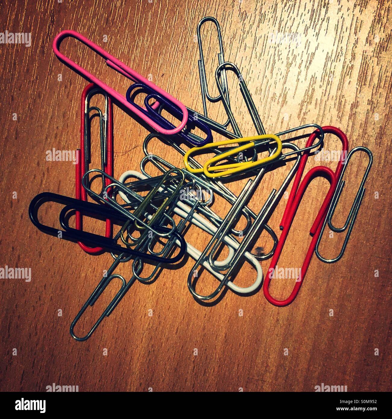 Collection of multicoloured paper clips Stock Photo - Alamy