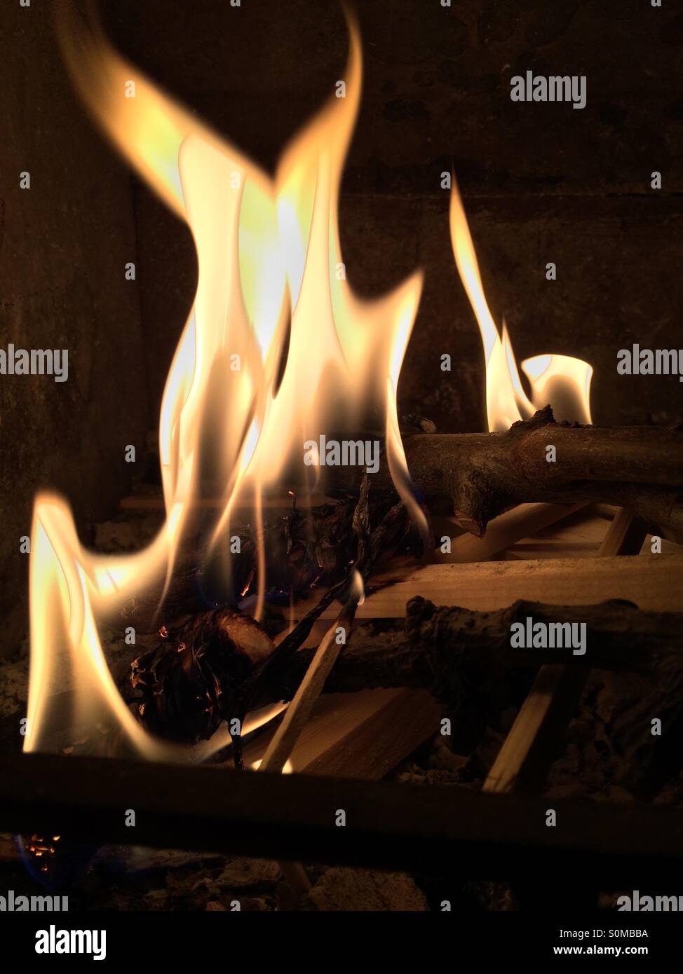 Lit up and throwing out heat Stock Photo - Alamy