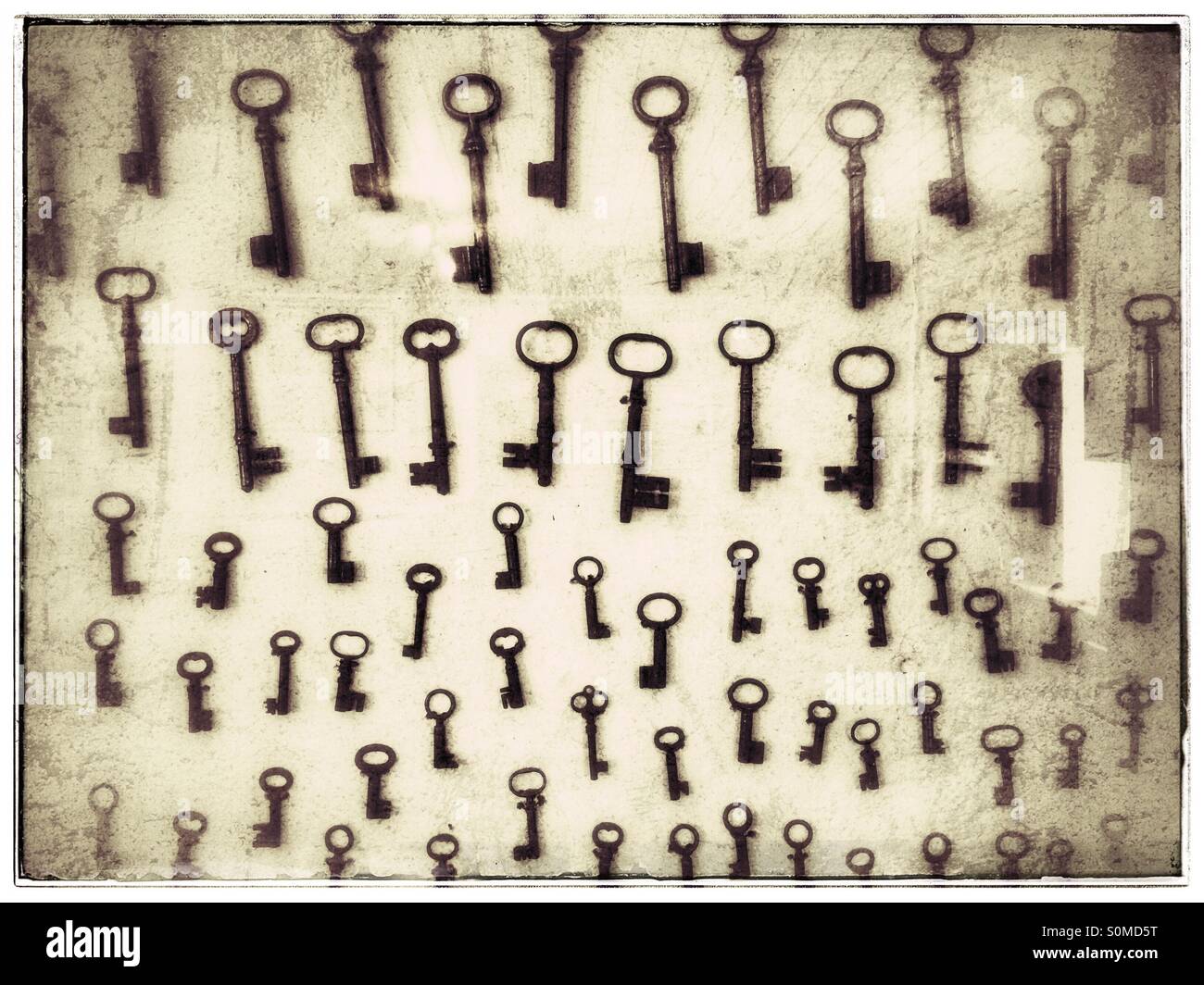 Antique keys in Genadendal museum Stock Photo - Alamy