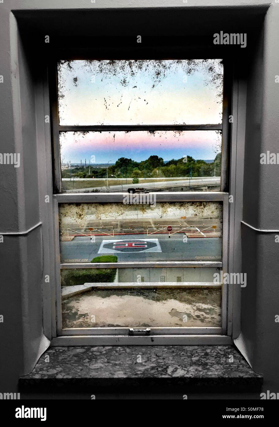 View from old hospital window Stock Photo - Alamy