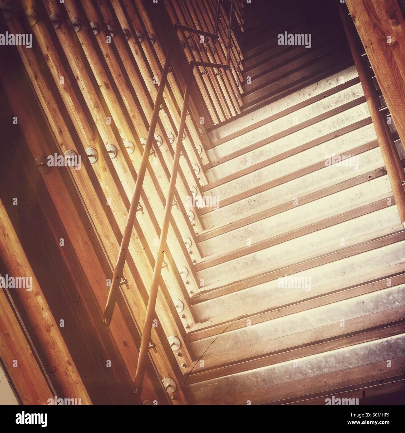 Looking up flight of stairs England UK Stock Photo - Alamy