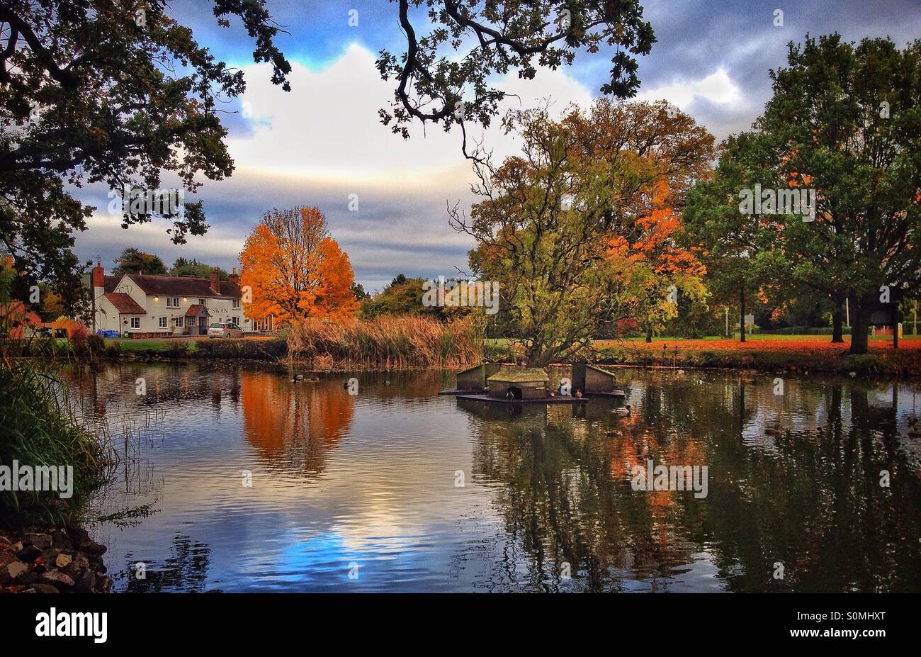 English village duck pond hi-res stock photography and images - Alamy