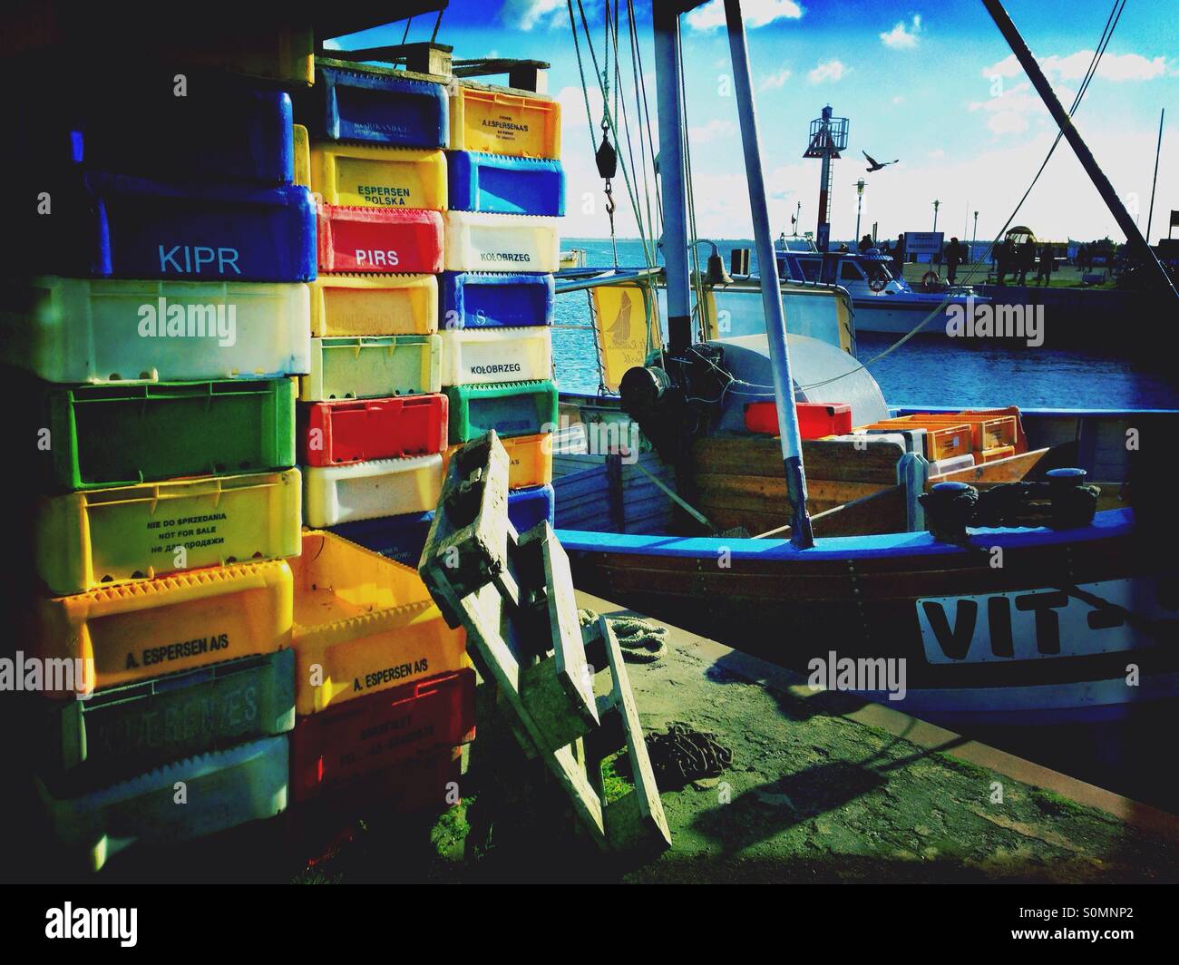 The small fishing port of Vitte on the German island Hiddensee in the ...