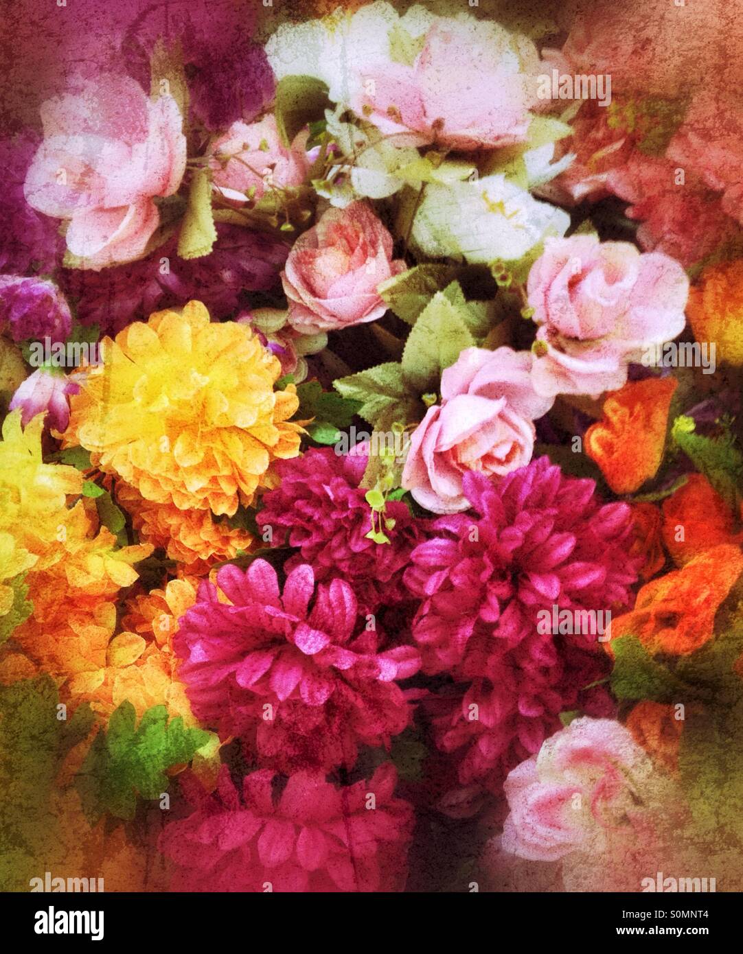 Grunge flowers hi-res stock photography and images - Alamy