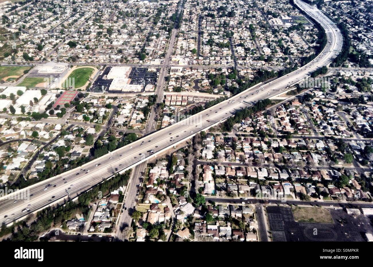 Urban sprawl aerial trees hi-res stock photography and images - Alamy