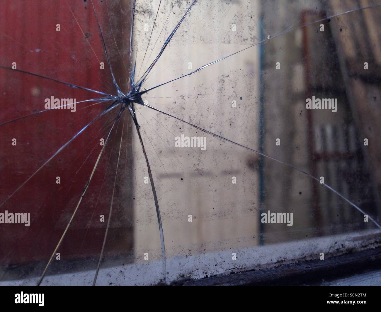 Broken window glass Stock Photo - Alamy