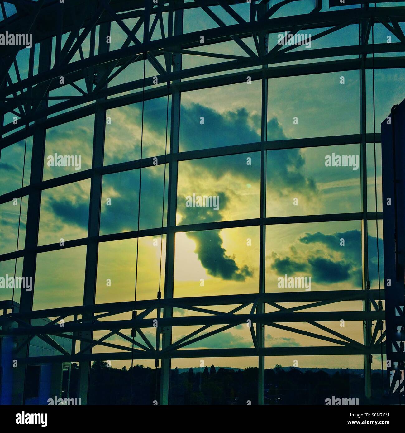 Panoramic. Window and sky Stock Photo - Alamy