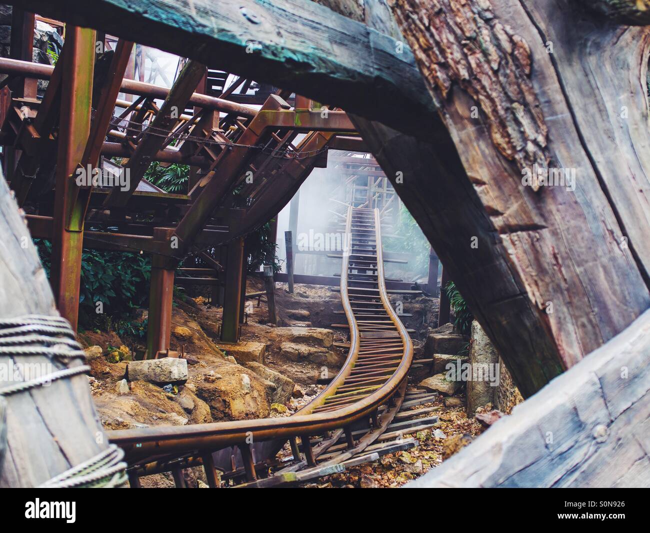 Vintage wooden roller coaster hi-res stock photography and images - Alamy