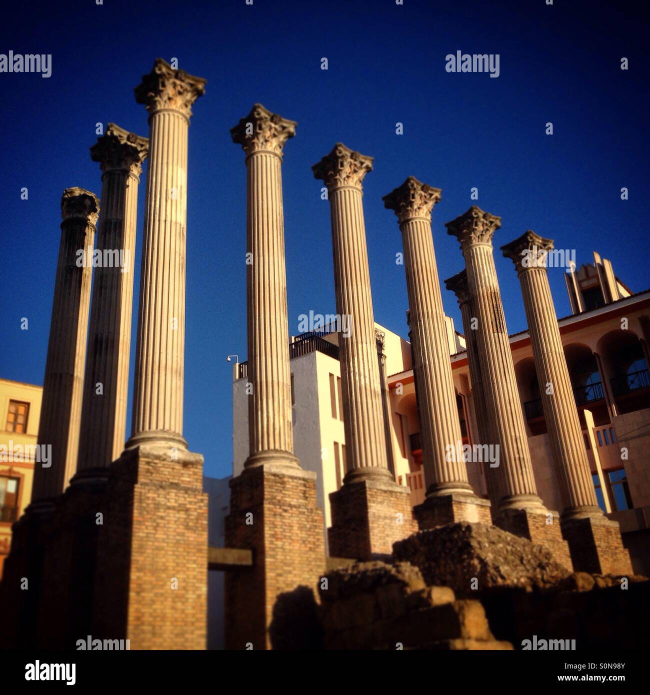 Columns of Roman temple in Cordoba, Andalusia, Spain Stock Photo - Alamy